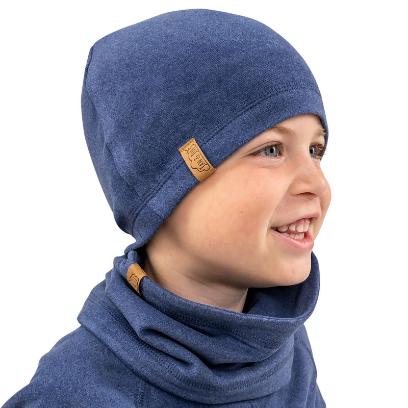 Kids Thermal Beanie Caps | Cobalt Warm Skullcaps | Jan & Jul