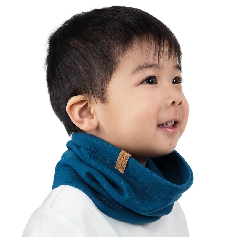 Kids Thermal Neck Warmer | Deep Blue Neck Gaiter | Jan & Jul