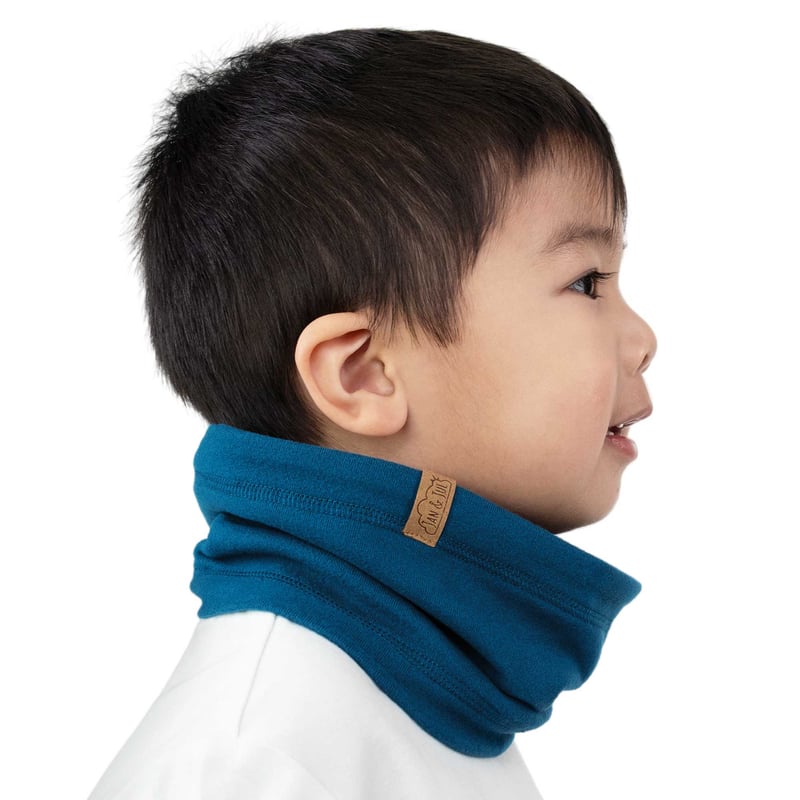 Kids Thermal Neck Warmer | Deep Blue Neck Gaiter | Jan & Jul