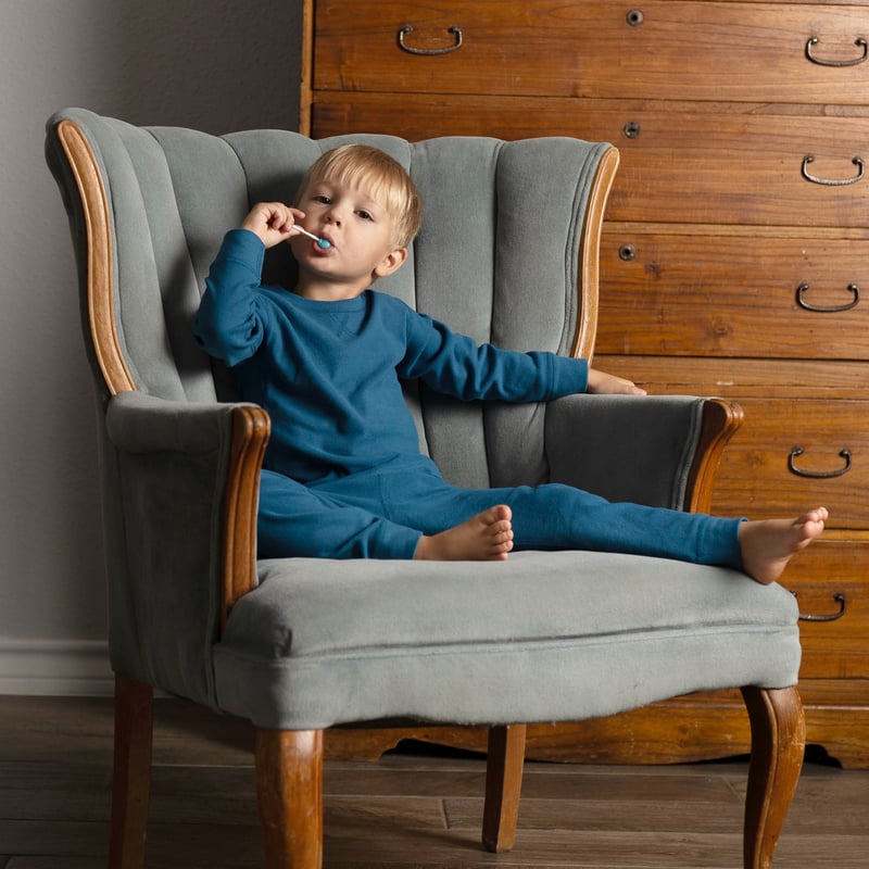 Kids Base Layer Pants | Deep Blue for Girls and Boys | Jan & Jul