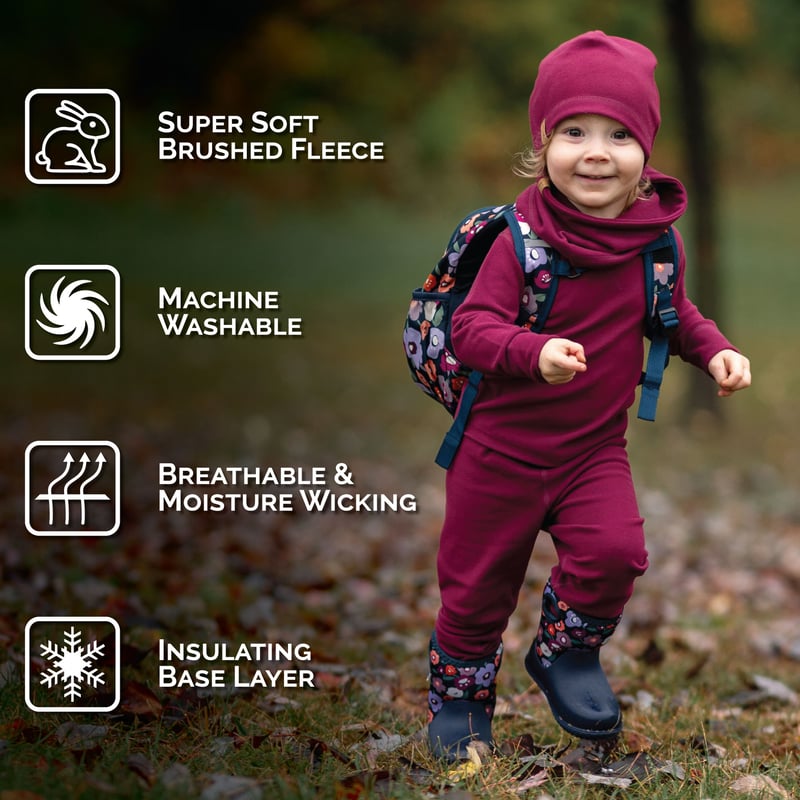 Kids Base Layer Tops | Mulberry for Girls and Boys | Jan & Jul