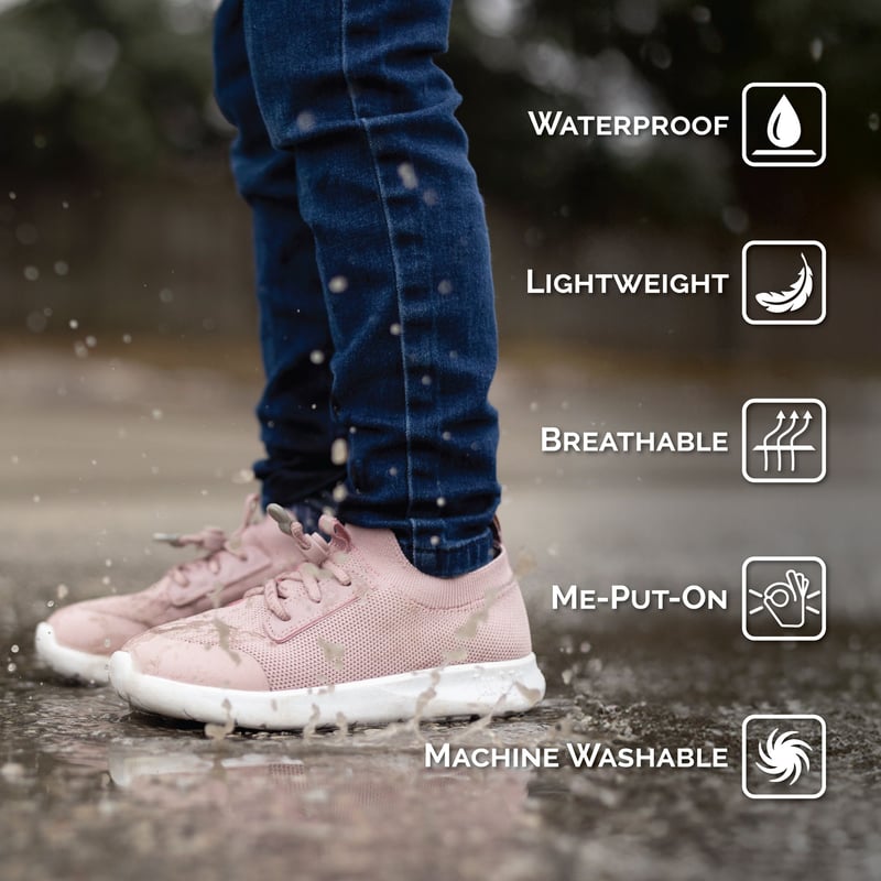 Kids Waterproof Shoes | Black Toddler Sneakers | Jan & Jul