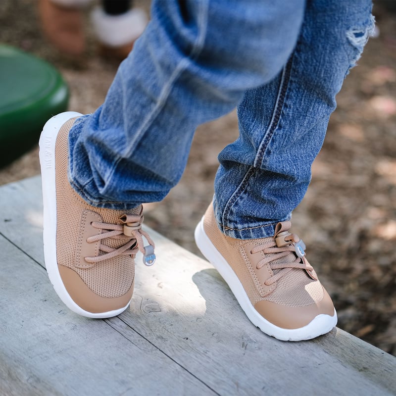 Kids Waterproof Shoes | Soft Brown Toddler Sneakers | Jan & Jul
