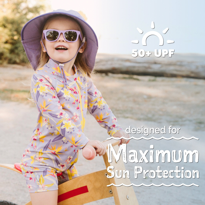 Kids One Piece UV Sun Suit | Tropical Bloom for Babies | Jan & Jul