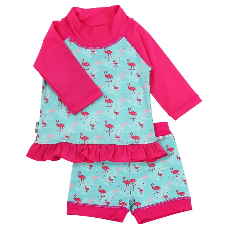 Kids UV Rashguard Set | Flamingo Two Piece Swimsuit | Jan & Jul