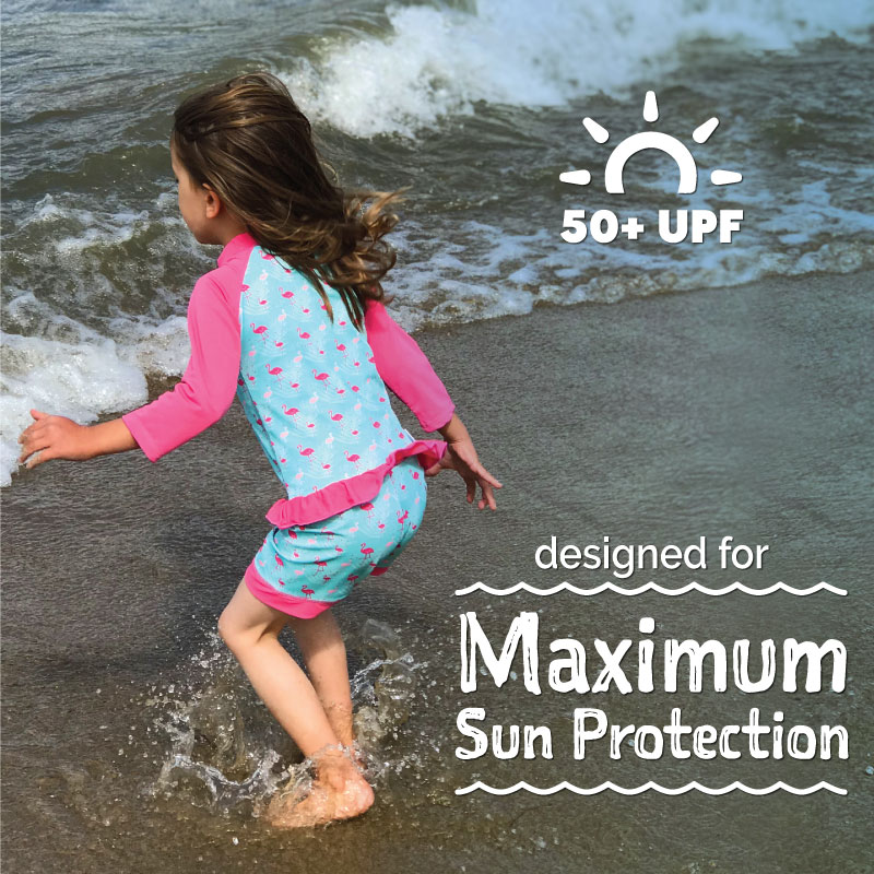 Kids UV Rashguard Set | Flamingo Two Piece Swimsuit | Jan & Jul