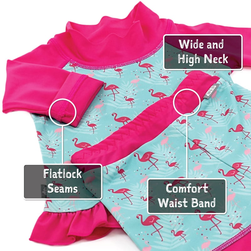 Kids UV Rashguard Set | Flamingo Two Piece Swimsuit | Jan & Jul