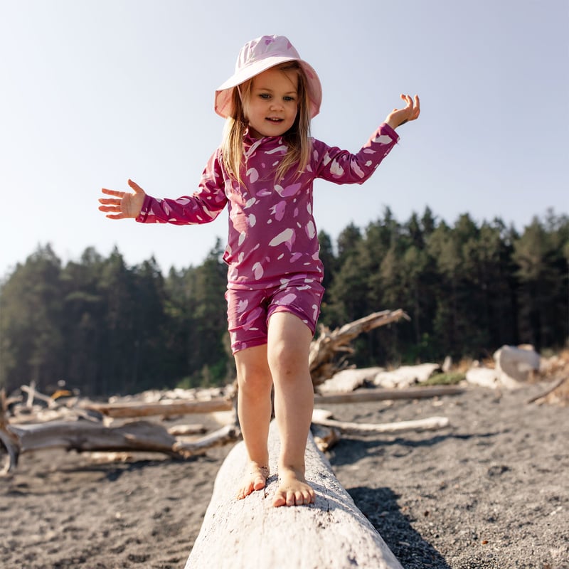 Kids UV Rashguard Set | Pink Petals 2-Piece Swimsuit | Jan & Jul