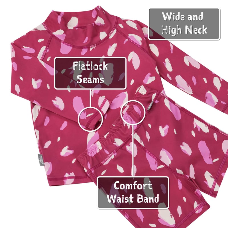Kids UV Rashguard Set | Pink Petals 2-Piece Swimsuit | Jan & Jul