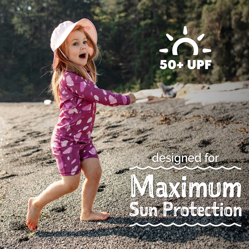Kids UV Rashguard Set | Pink Petals 2-Piece Swimsuit | Jan & Jul