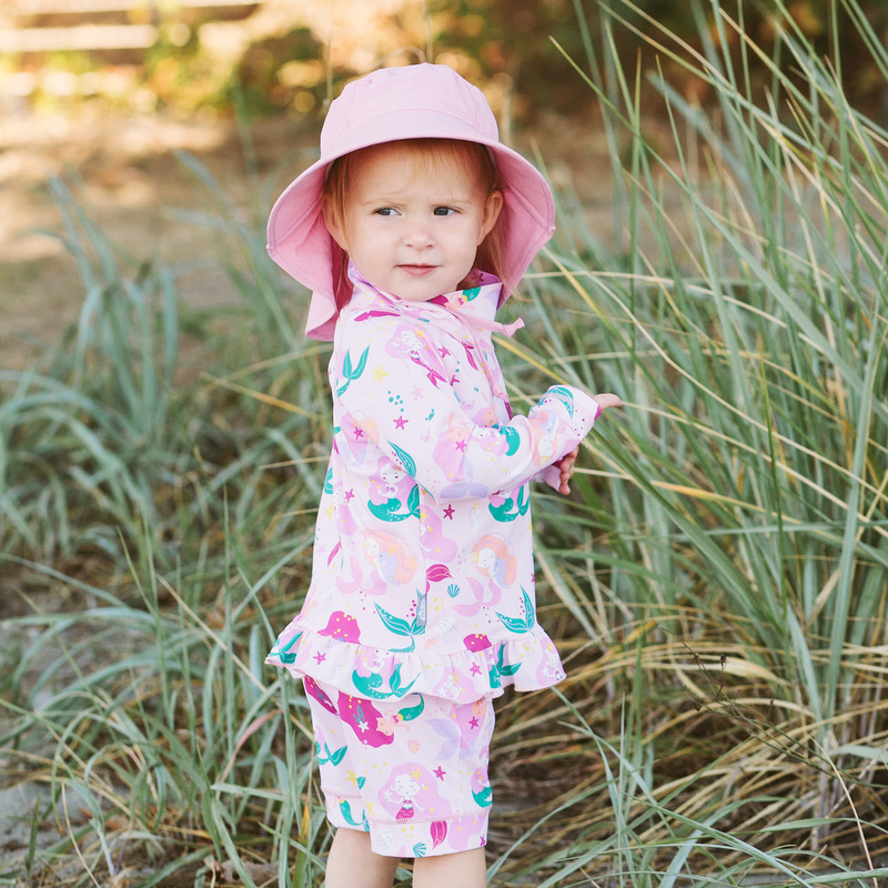Kids UV Rashguard Set | Pink Mermaid Swimsuit | Jan & Jul