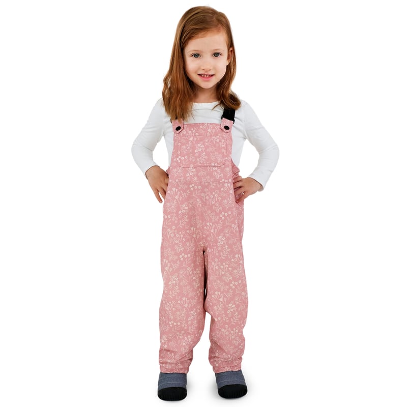 Kids Fleece Lined Rain Overalls | Prairie Flowers Waterproof