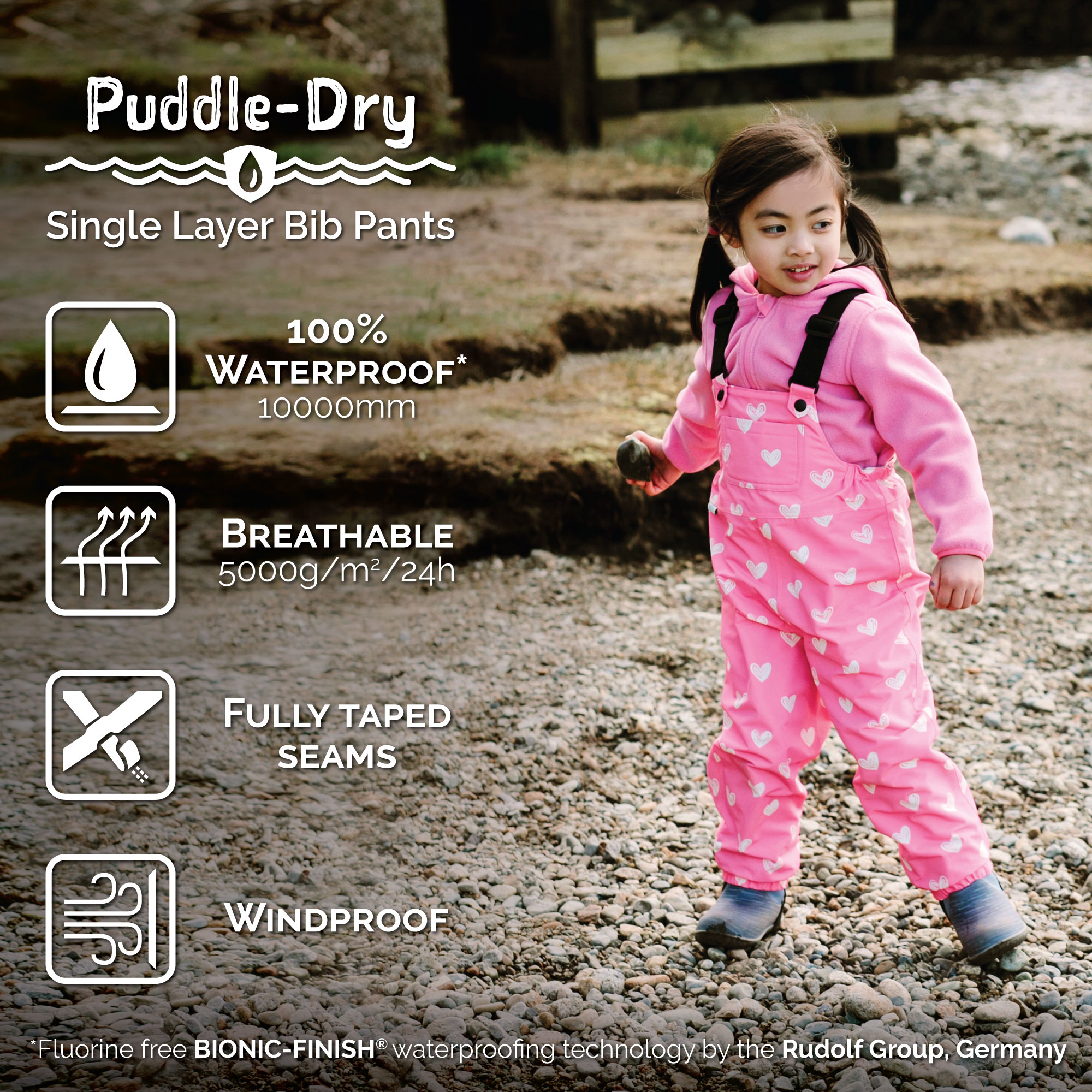 Kids Single Layer Rain Overalls | Prairie Flowers for Toddlers