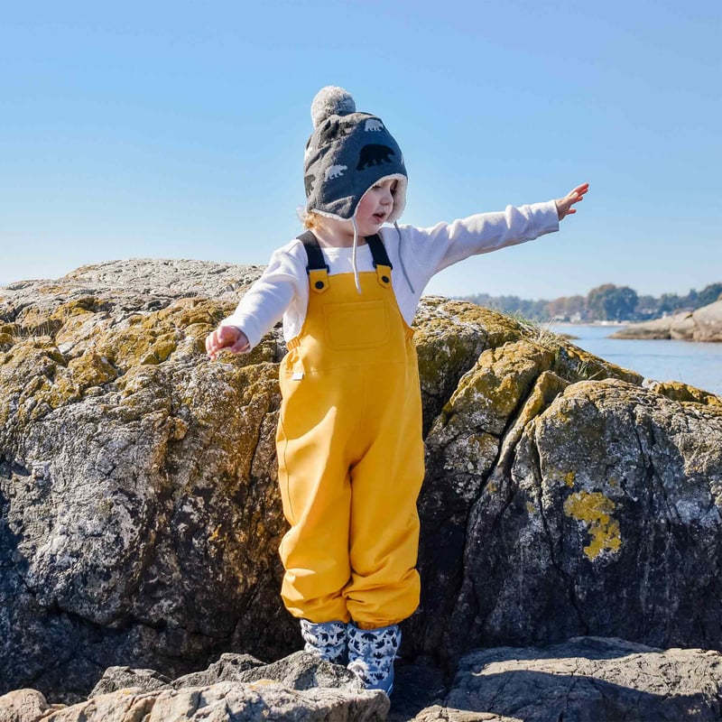 Kids Single Layer Rain Overalls | Yellow for Toddlers | Jan & Jul