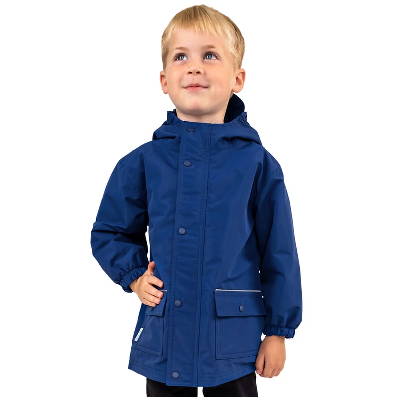 Kids Fleece Lined Rain Jackets | Nebula Blue Waterproof Coats