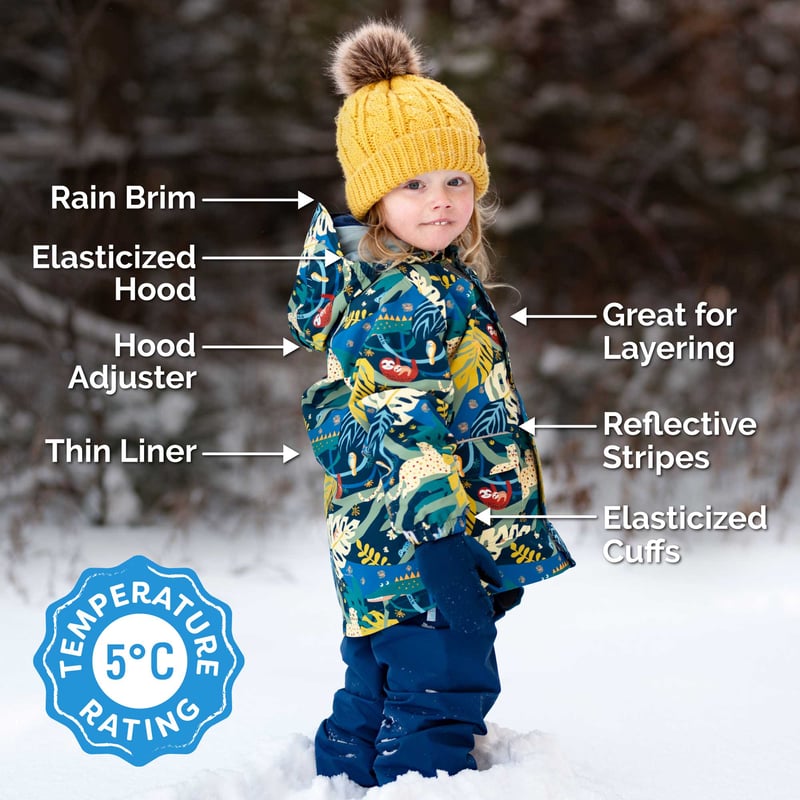 Kids Shell Jacket | Prairie Flowers Waterproof Raincoat | Jan & Jul