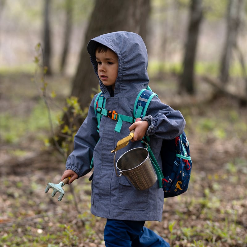 Kids Shell Jacket | Heather Grey Waterproof Raincoat | Jan & Jul