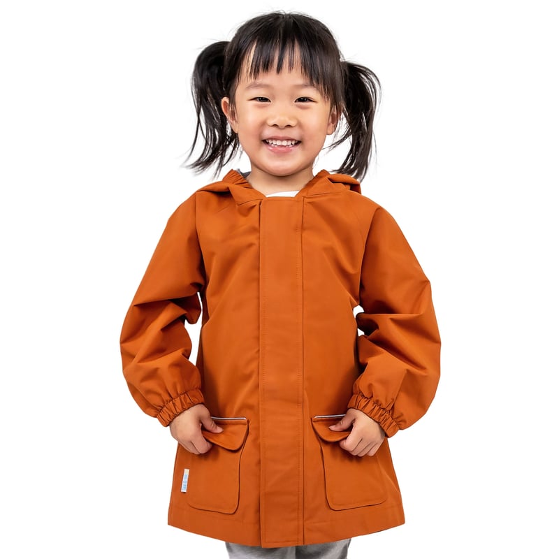 Kids Shell Jacket | Terracotta , Waterproof Raincoat | Jan & Jul