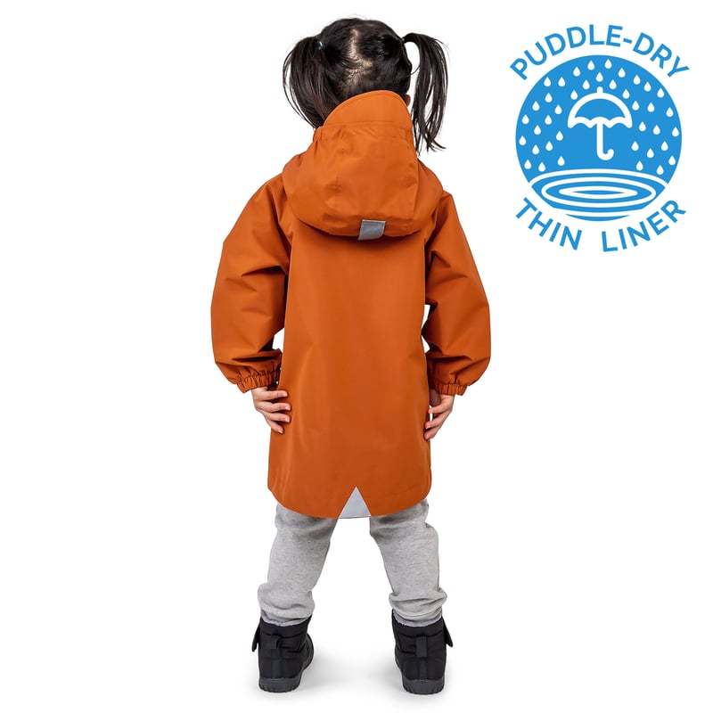 Kids Shell Jacket | Terracotta Waterproof Raincoat | Jan & Jul