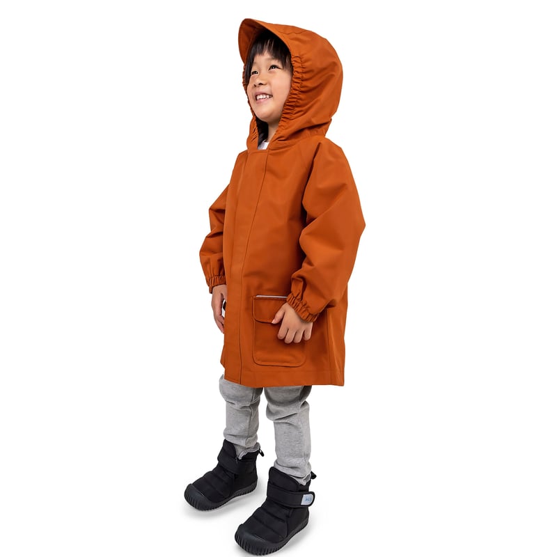 Kids Shell Jacket | Terracotta Waterproof Raincoat | Jan & Jul