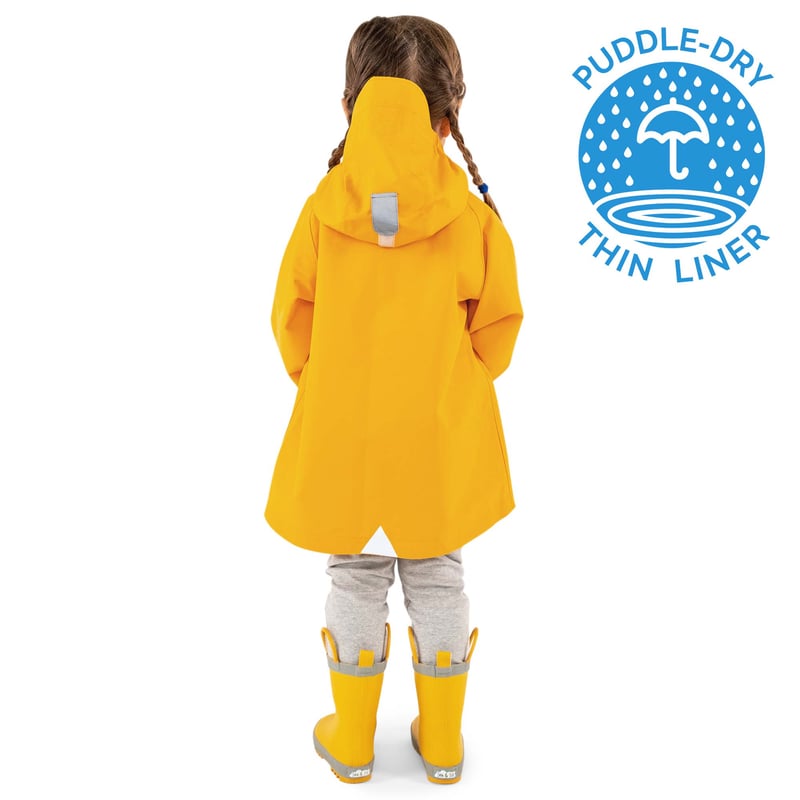 Kids Shell Jacket | Yellow Waterproof Raincoat | Jan & Jul