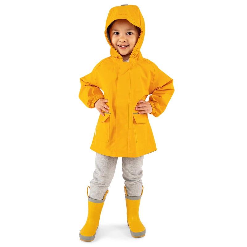 Kids Shell Jacket | Yellow Waterproof Raincoat | Jan & Jul