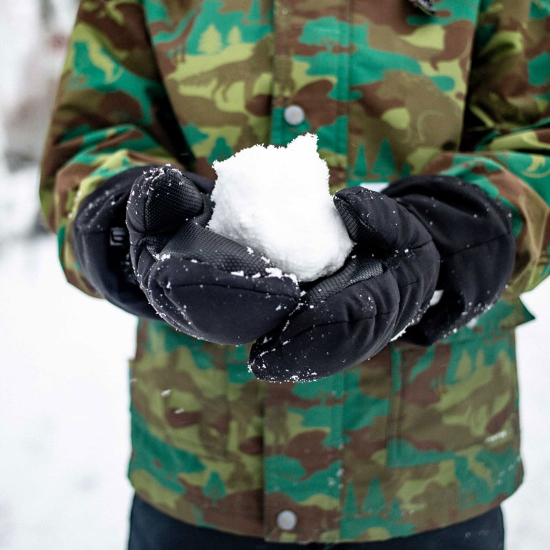 Kids Waterproof Mittens | Black Snow Mitts | Jan & Jul