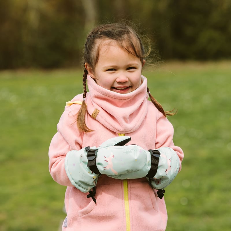 Kids Waterproof Mittens | Minty Forest Snow Mitts | Jan & Jul