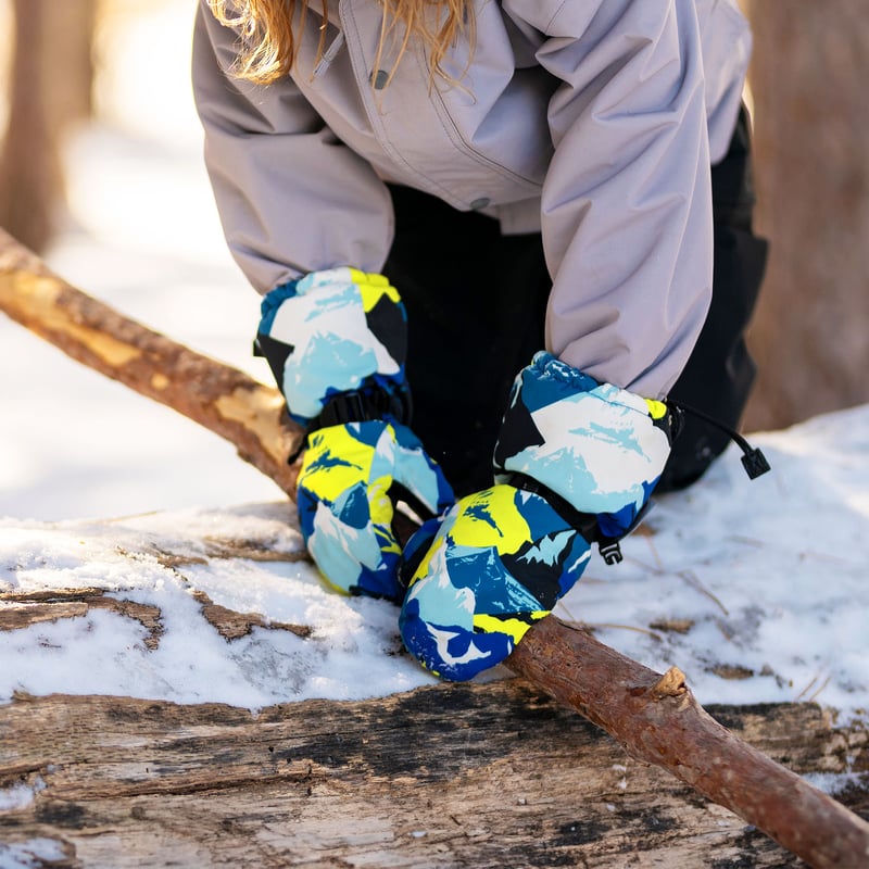 Kids Waterproof Mittens | Neon Peaks Snow Mitts | Jan & Jul