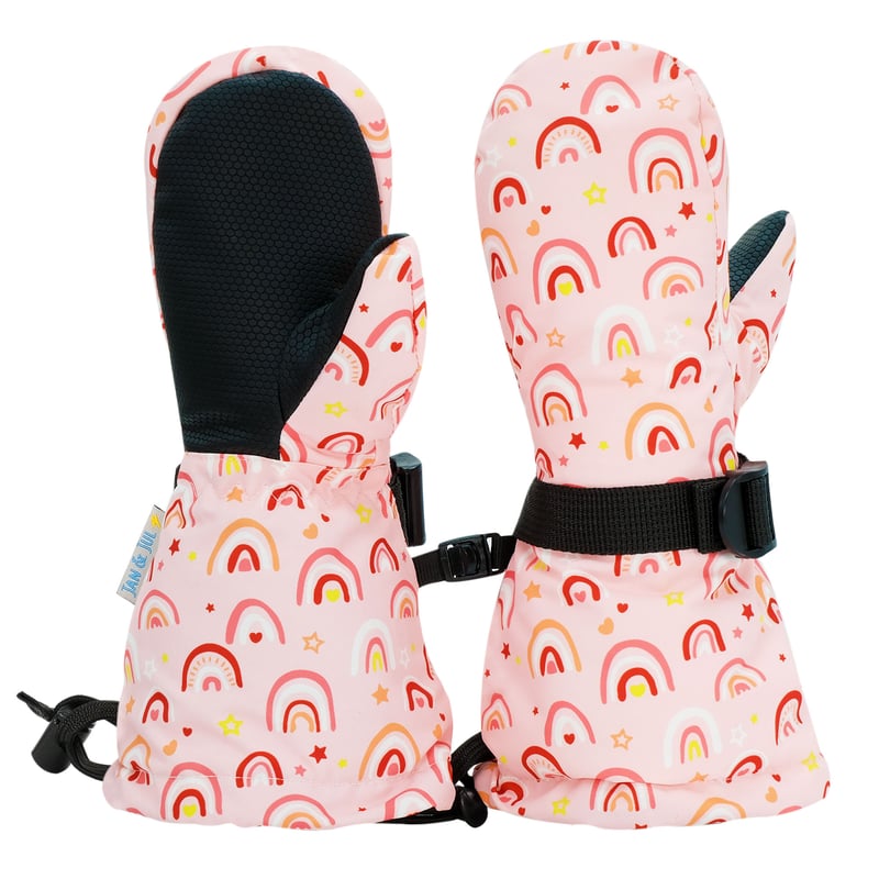 Kids Waterproof Mittens | Pink Rainbow Snow Mitts | Jan & Jul