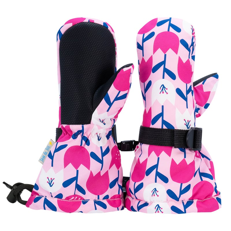 Kids Waterproof Mittens | Pink Tulip Snow Mitts | Jan & Jul