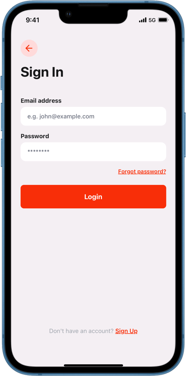 Sign In Forms - React Native Components by WithFrame