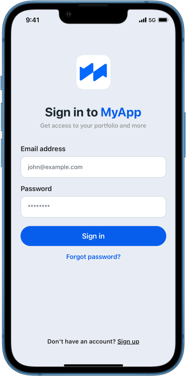 Sign In Forms - React Native Components by WithFrame