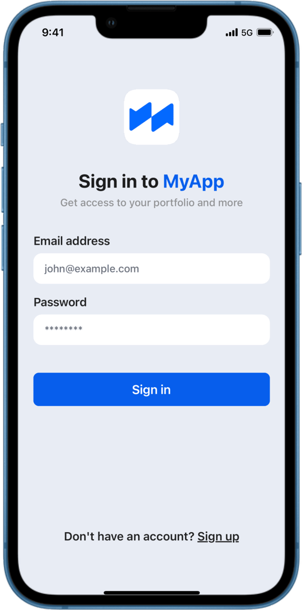 Sign In Forms - React Native Components by WithFrame