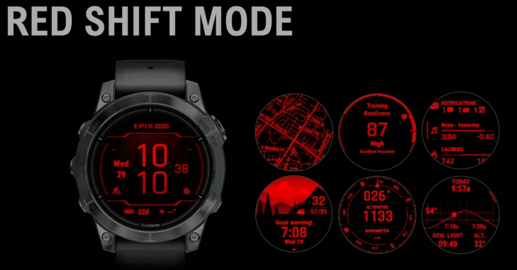 Garmin adds RED SHIFT Mode to Epix Pro Models