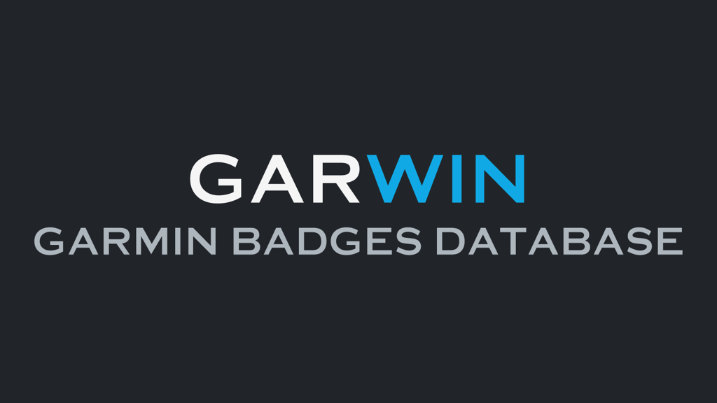 GARWIN: the Garmin Badges Calendar and Database