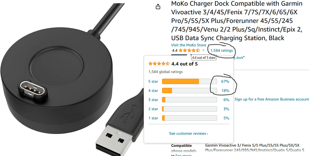 the Best Garmin Charger Dock Station (Charging Puck & Cable)