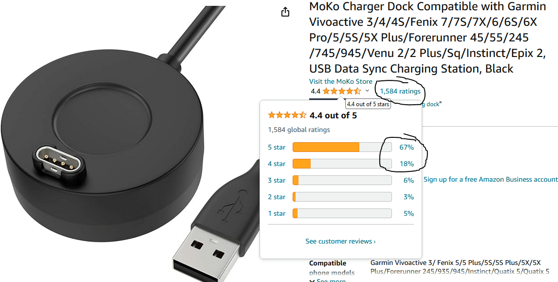 the Best Garmin Charger Dock Station (Charging Puck & Cable)