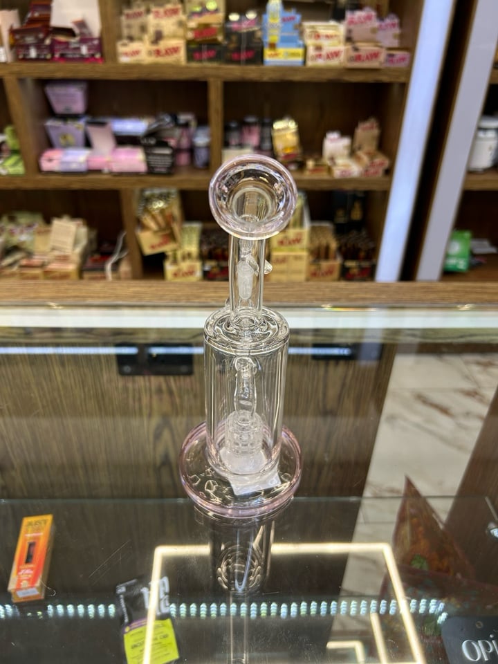 Clear and Pink Waterpipe With Perc | Shop Bongs on GlassPass