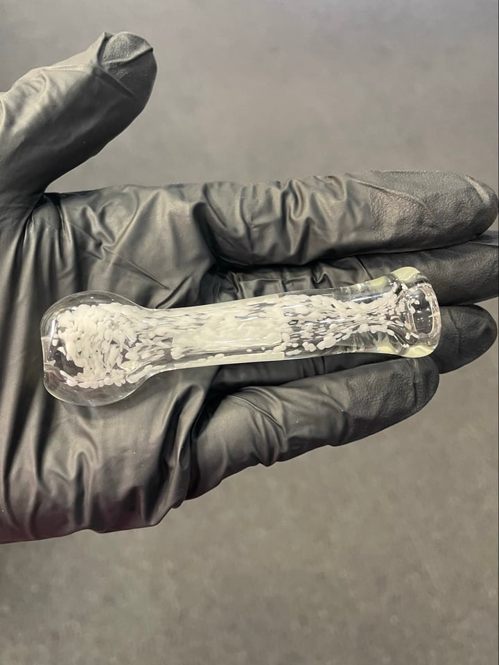 Glass Frit Pipe White | Shop Chillums on GlassPass