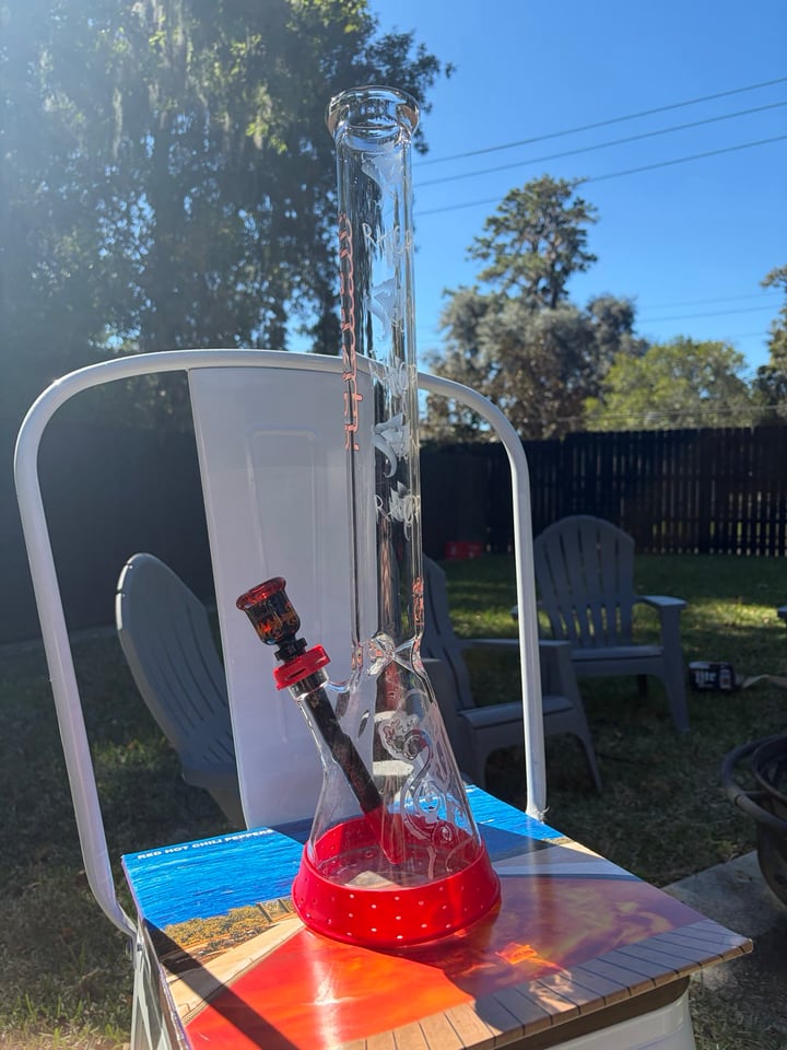 Tall Red Beaker “RHCP” | Shop Illadelph on GlassPass