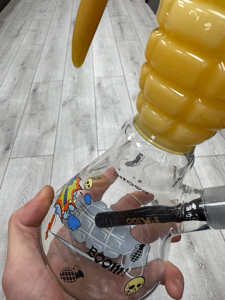 Mk glass grenade beaker | Shop Round Bottoms on GlassPass