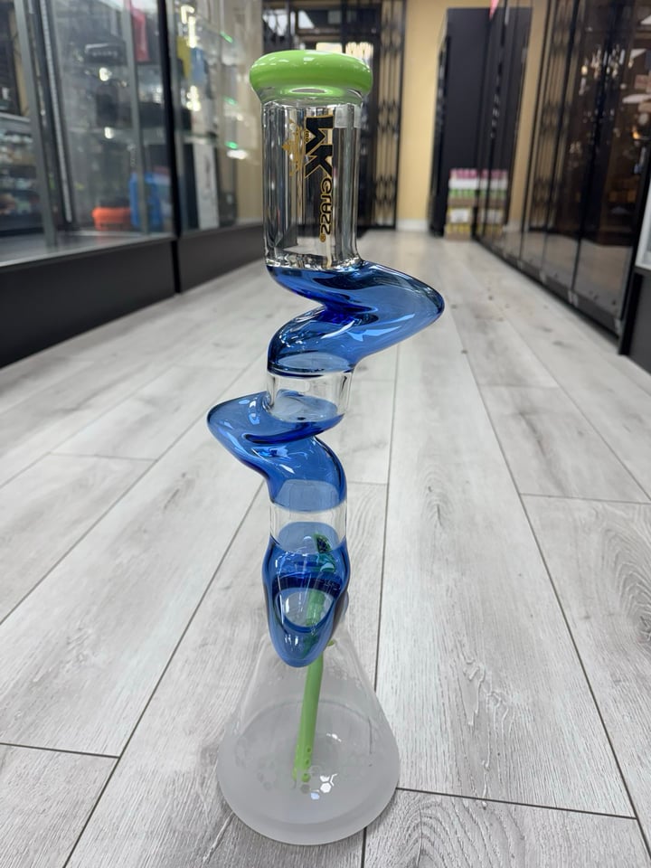 Mk glass zong beaker 20” blue... | Shop Beakers on GlassPass