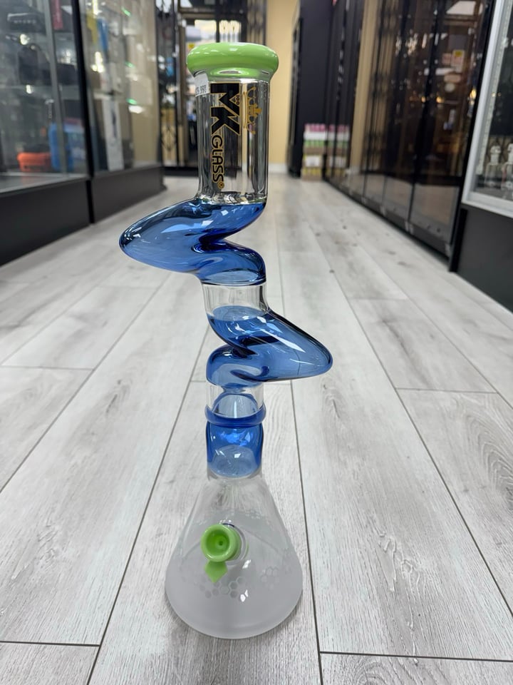 Mk glass zong beaker 20” blue... | Shop Beakers on GlassPass