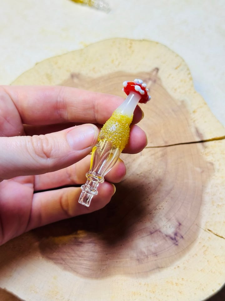 Red mushroom joystick 3... | Shop Saramac glass on GlassPass