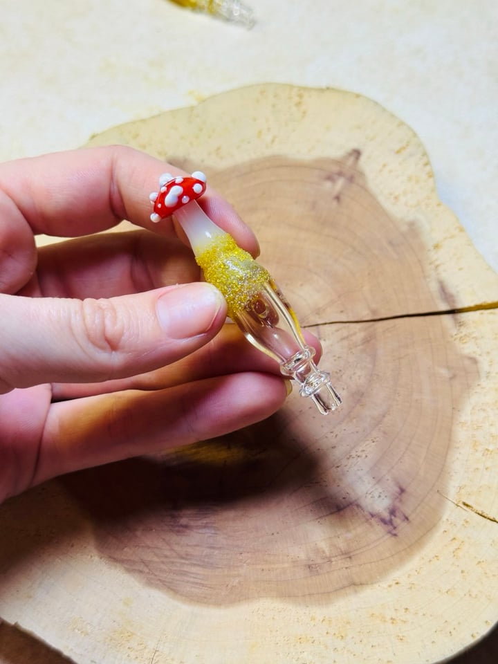 Red mushroom joystick 3... | Shop Saramac glass on GlassPass