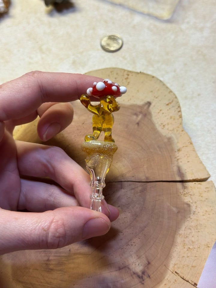 Ns yellow dancing fungu... | Shop Saramac glass on GlassPass