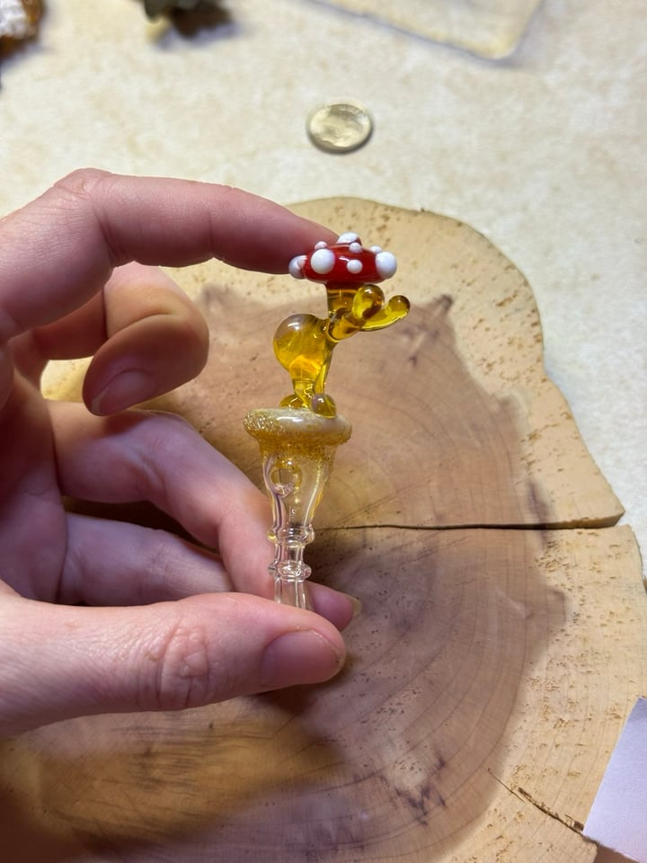 Ns yellow dancing fungu... | Shop Saramac glass on GlassPass