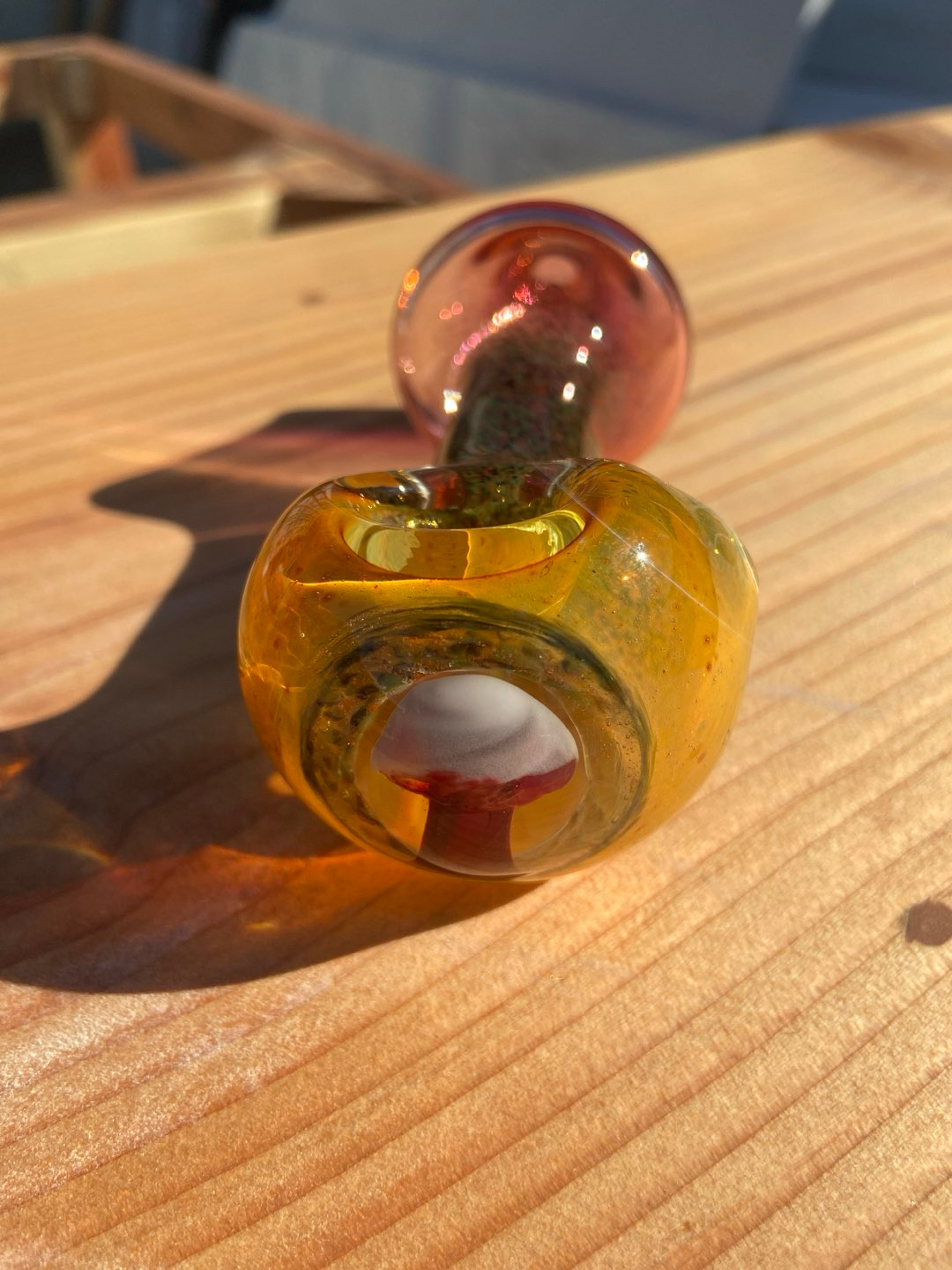 Mushroom Glass Pipe Gold and s... | Shop Spoons on GlassPass