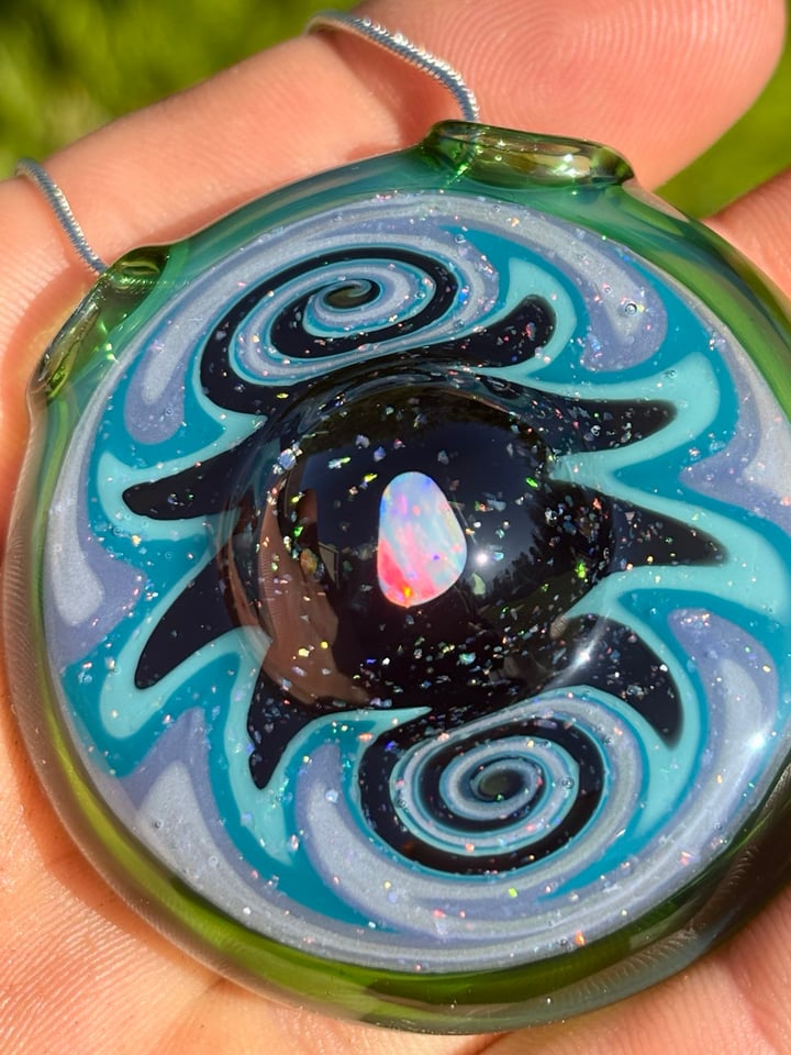 Crushed opal wigwag pendant | Shop Cody Pline on GlassPass